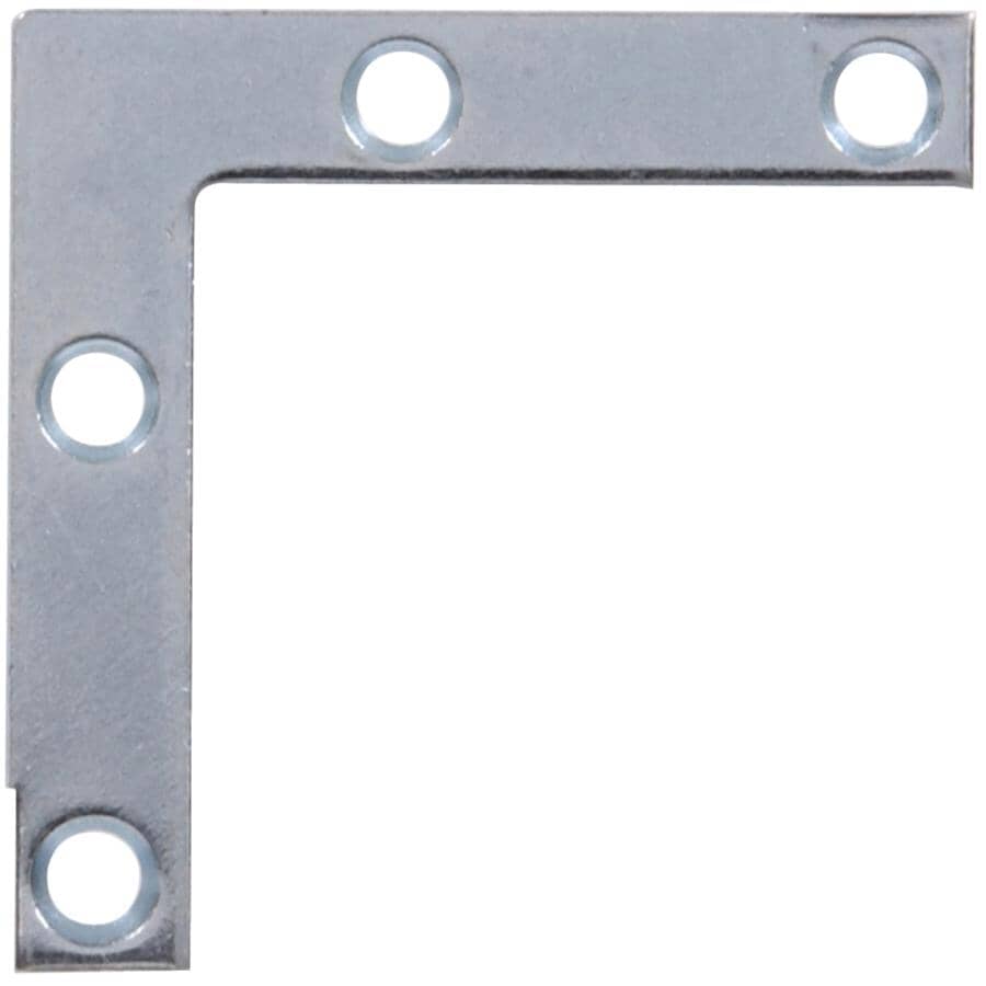 HILLMAN 4 Pack 2" Zinc Flat Corner Plates, with Screws | Home Hardware