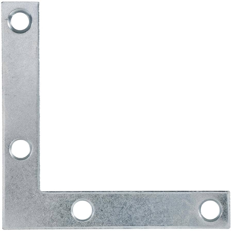 HILLMAN 4 Pack 3" Zinc Flat Corner Plates, with Screws | Home Hardware