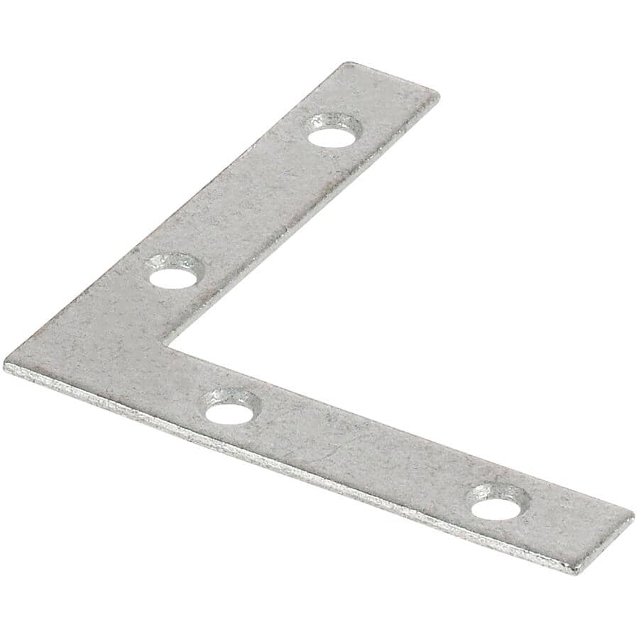 HILLMAN 4 Pack 3" Galvanized Iron Flat Corner Plates | Home Hardware