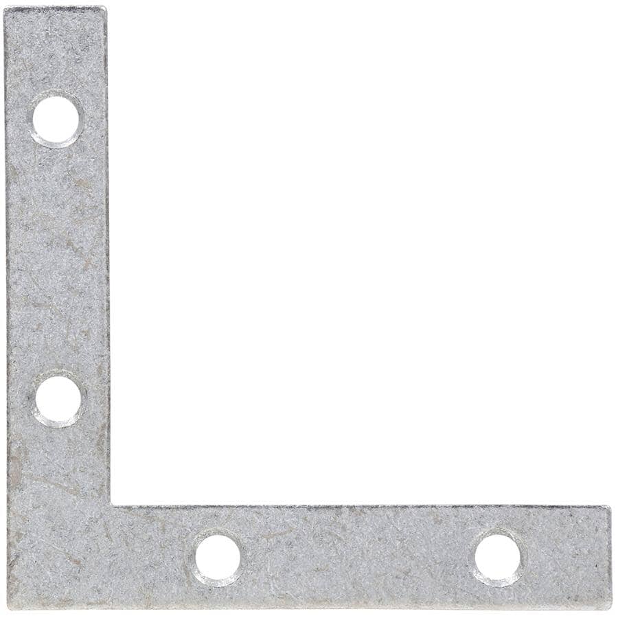 HILLMAN 4 Pack 3" Galvanized Iron Flat Corner Plates | Home Hardware