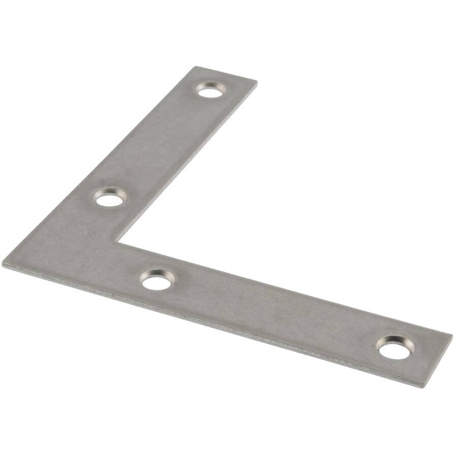 HILLMAN 4 Pack 4" Galvanized Iron Flat Corner Plates | Home Hardware