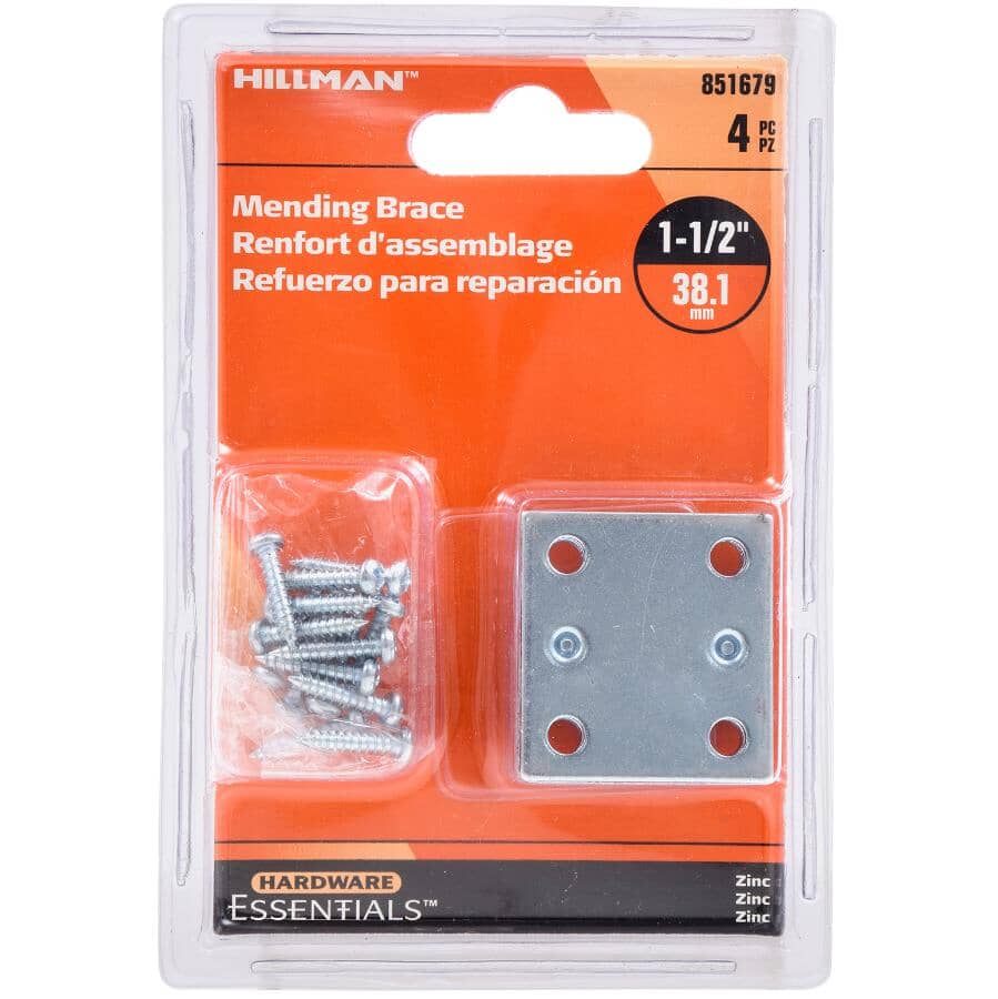 HILLMAN 1-1/2" Wide Zinc Mending Plates | Home Hardware
