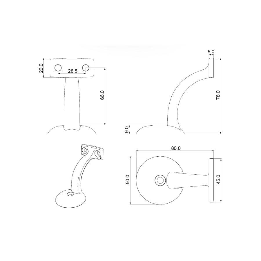 BUILDER'S HARDWARE Single Screw Handrail Bracket | Home Hardware