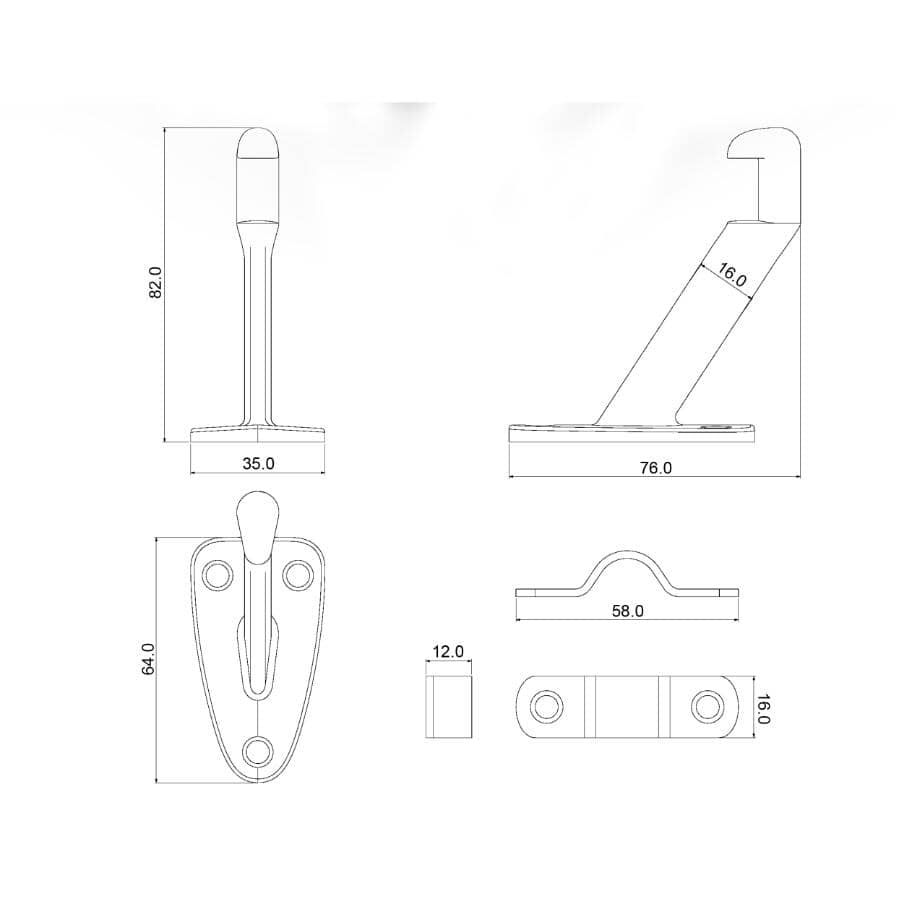 Builder'S Hardware Heavy Duty Antique Nickel Extended Reach Handrail ...