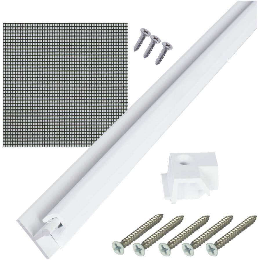 SCREENEZE 4' X 4' White SnapTrack Porch Screen Kit | Home Hardware