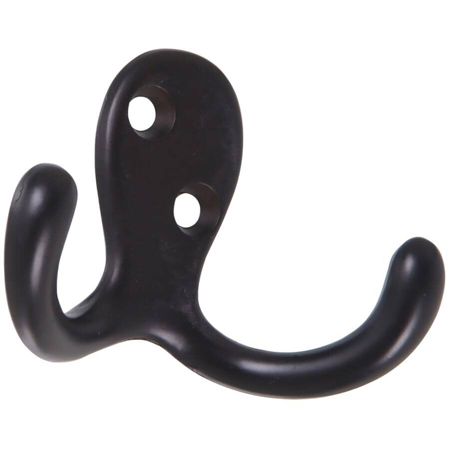 HILLMAN Double Wardrobe Hooks - Black | Home Hardware