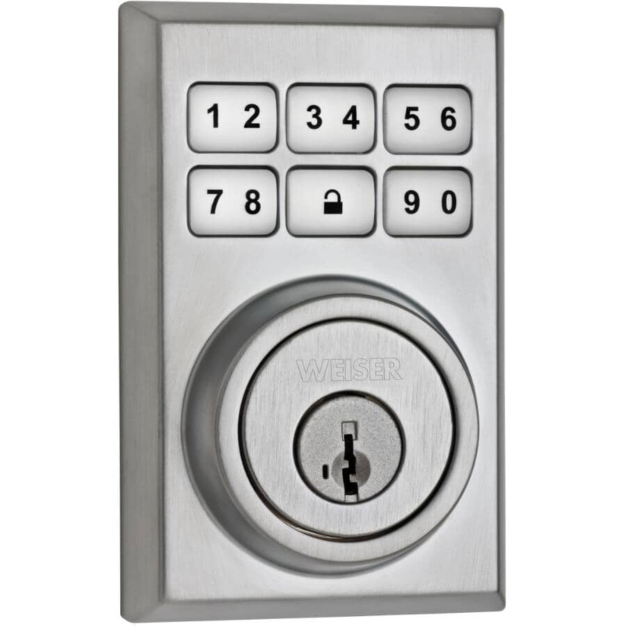 Weiser Lock Satin Chrome Electronic Smart Key Smartcode Contemporary ...