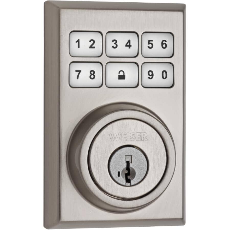 Weiser Lock Satin Nickel Electronic Smart Key Smartcode Contemporary ...