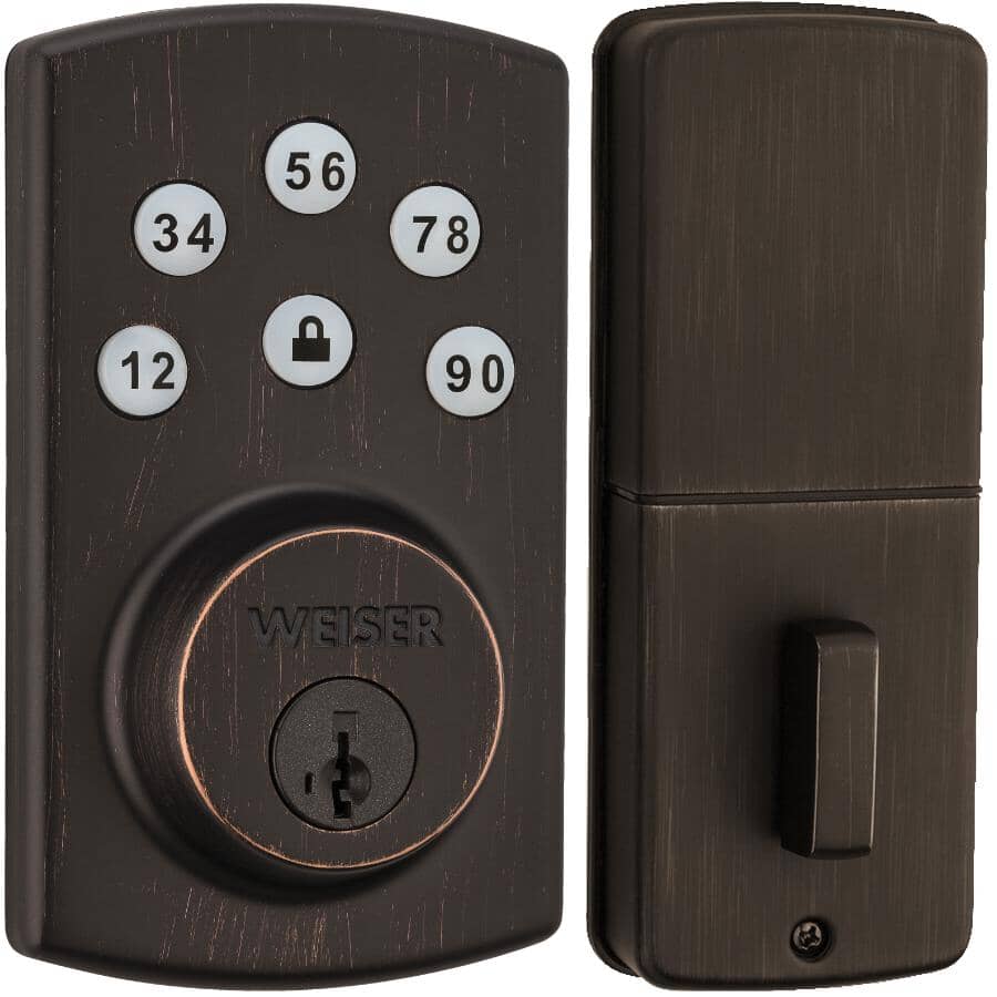 Weiser Lock Venetian Bronze Electronic Smart Key Powerbolt Deadbolt Lock | Home Hardware