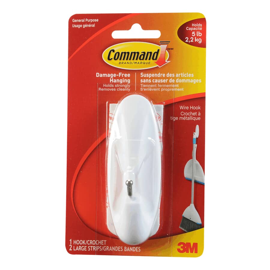 COMMAND 1 Hook Plus 2 Strips Large Adhesive Wire Hook | Home Hardware
