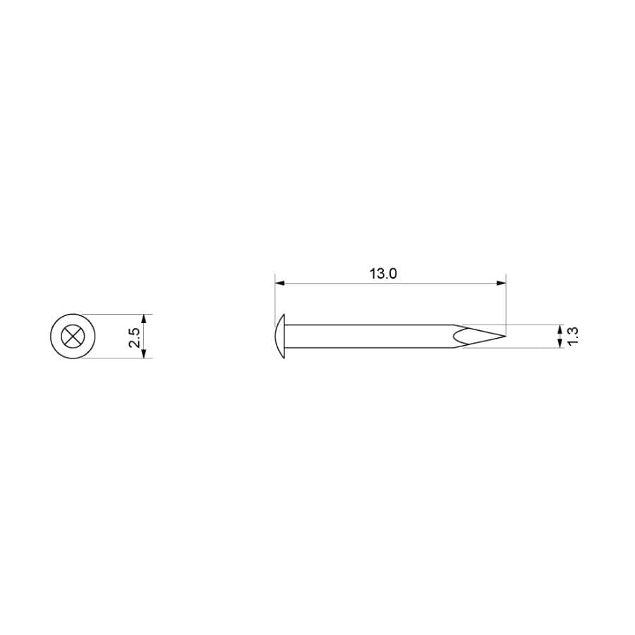 BUILDER'S HARDWARE 2 Ounce 1/2" x 18 Ga. Satin Brass Escutcheon Pins ...