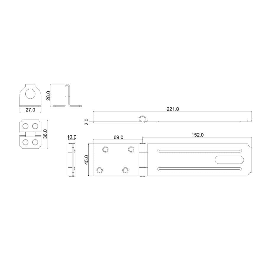Builder'S Hardware 6" Galvanized Safety Hinge Hasp, with Brass Pin ...