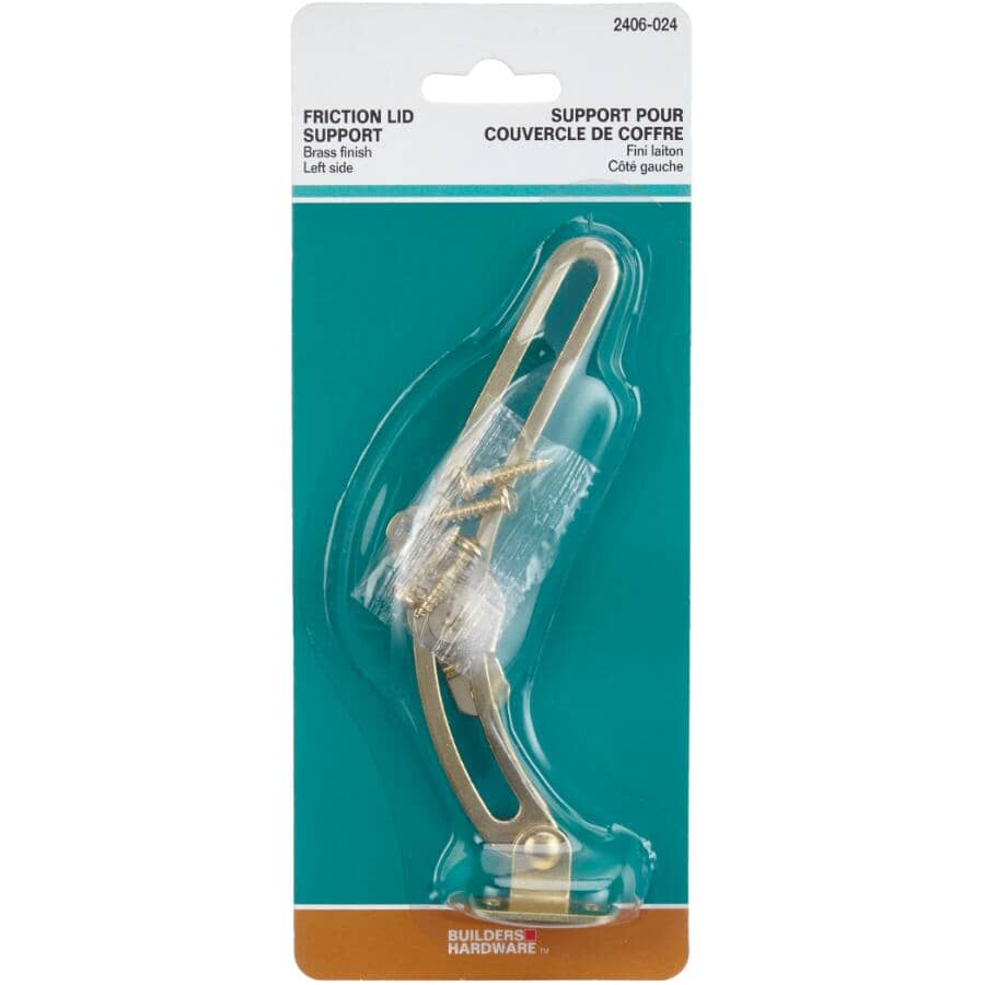 BUILDER'S HARDWARE Brass Left Side Friction Lid Support | Home Hardware