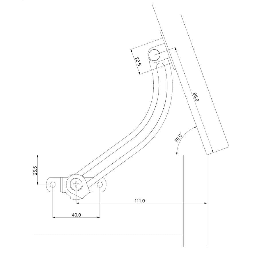 BUILDER'S HARDWARE Brass Left Side Friction Lid Support | Home Hardware