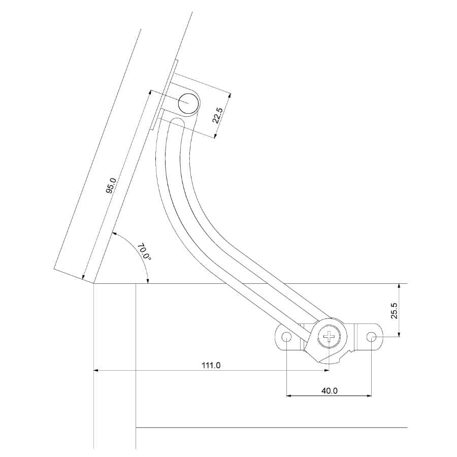 BUILDER'S HARDWARE Brass Right Side Friction Lid Support | Home Hardware