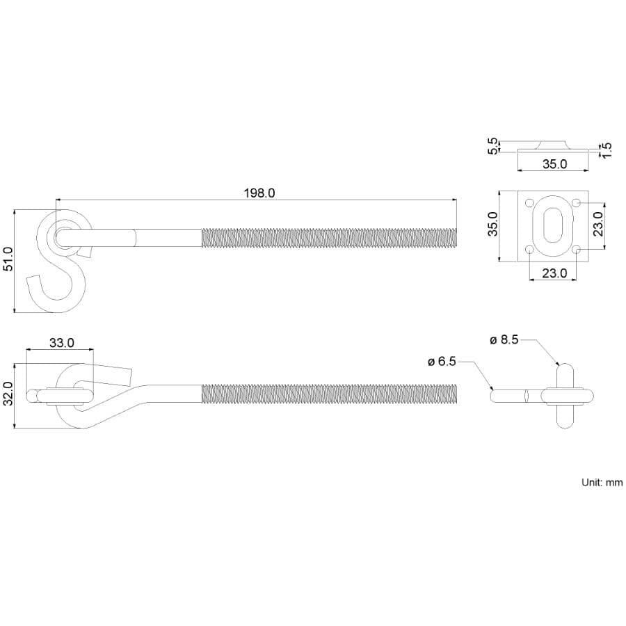 BUILDER'S HARDWARE Eye Bolt Swing Hook Kit | Home Hardware
