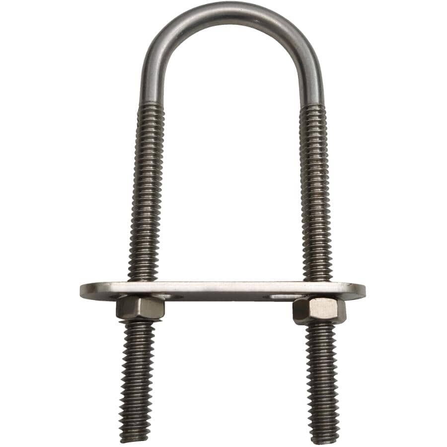 BUILDER'S HARDWARE 1/4" x 1-1/8" x 3-1/2" #136 U Bolt with Plate & Nut ...