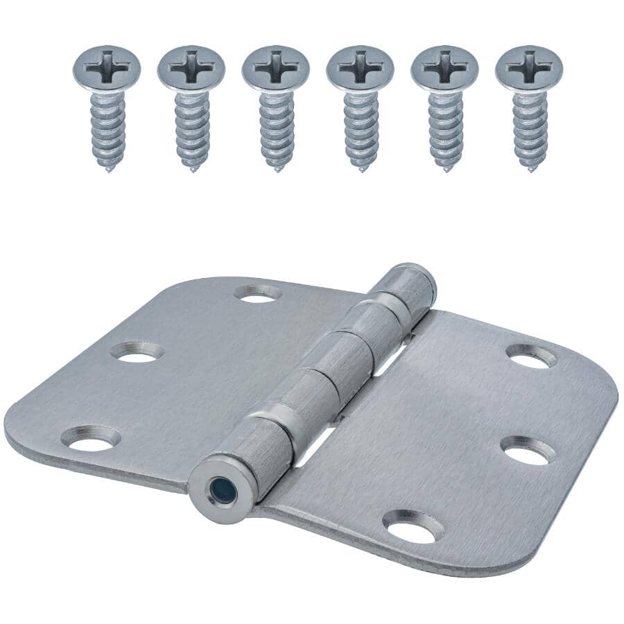 HILLMAN 3" x 5/8" Smooth & Silent Satin Nickel Butt Hinges with Screws ...