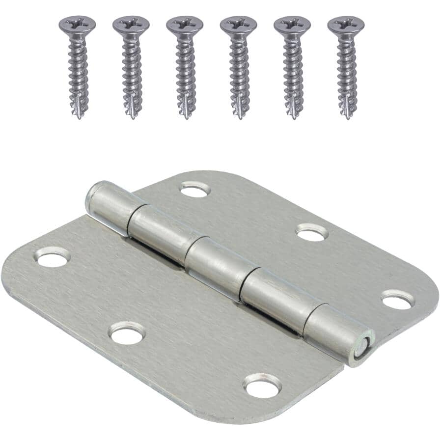 HILLMAN 12 Pack 3.5" x 5/8 Satin Nickel Butt Hinge with Screws | Home ...