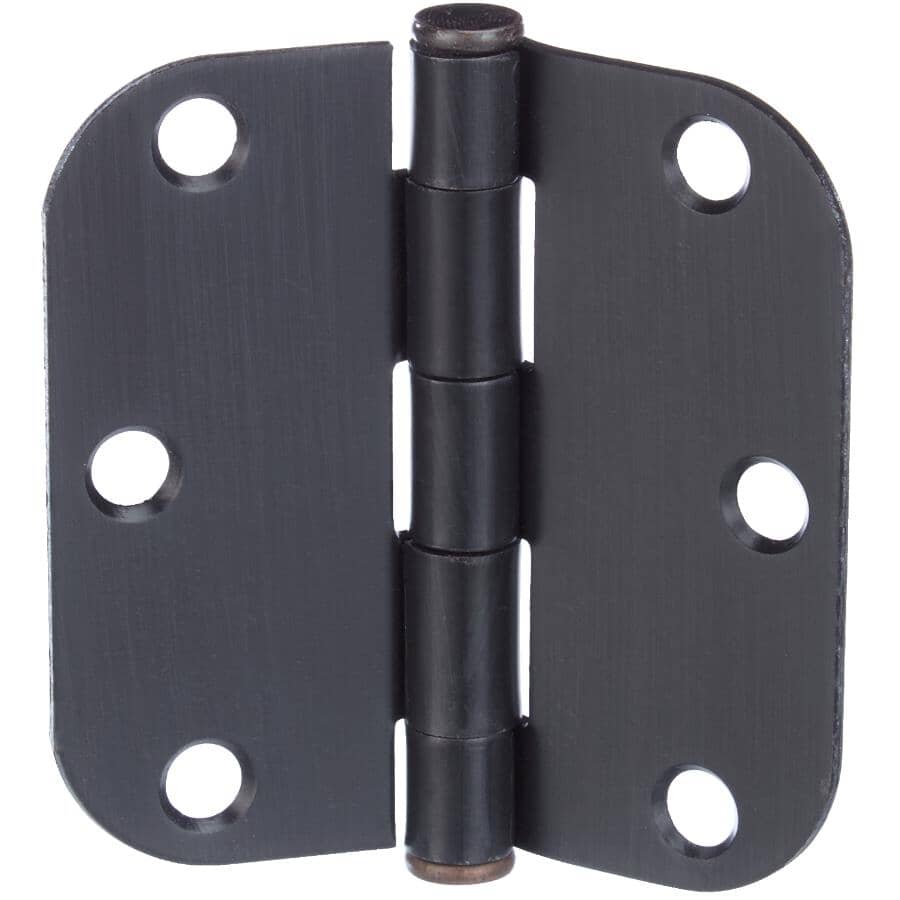 BUILDER'S HARDWARE 2 Pack 3" Oil Rubbed Bronze 5/8" Radius Butt Hinges ...