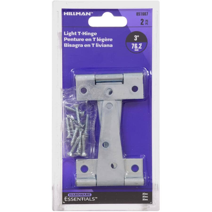 HILLMAN 2 Pack 3" Zinc Light Tee Hinges | Home Hardware