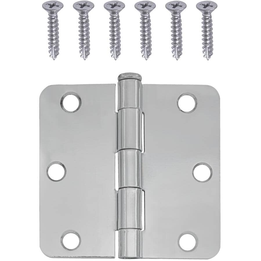 HILLMAN 3.5" x 1/4 Polished Chrome Butt Hinge with Screws | Home Hardware