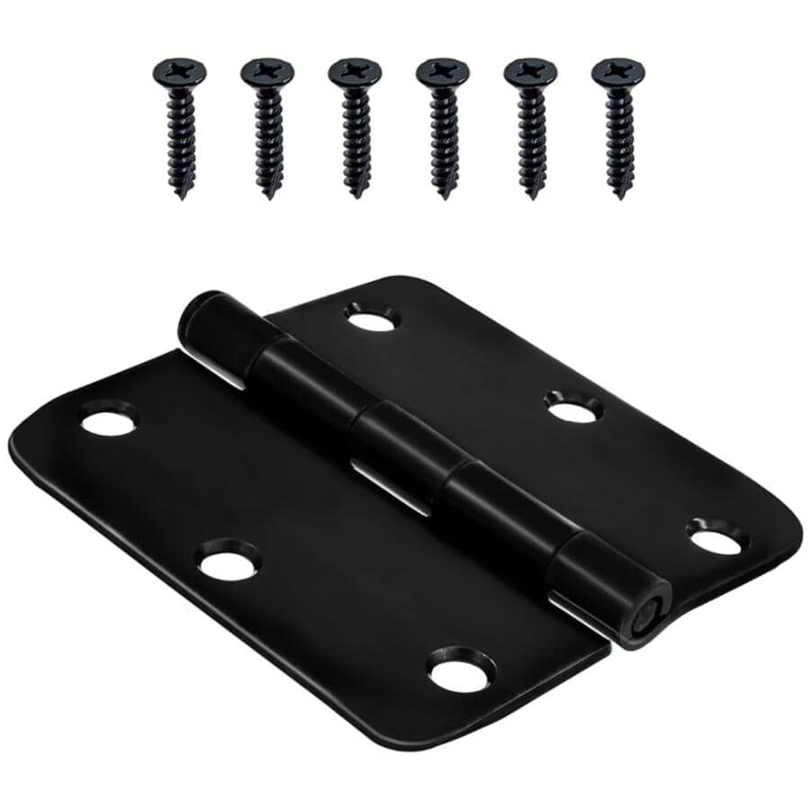 HILLMAN 3.5" x 1/4 Black Butt Hinge with Screws | Home Hardware