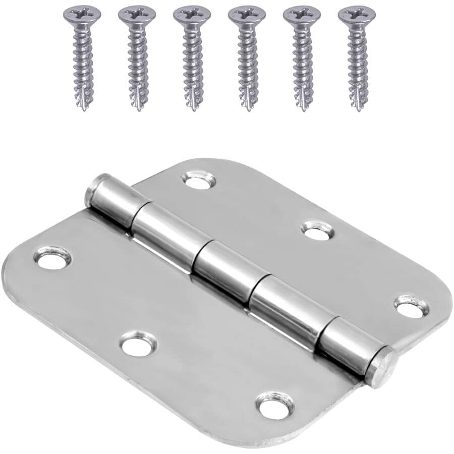HILLMAN 3.5" x 5/8 Polished Chrome Butt Hinge with Screws | Home Hardware