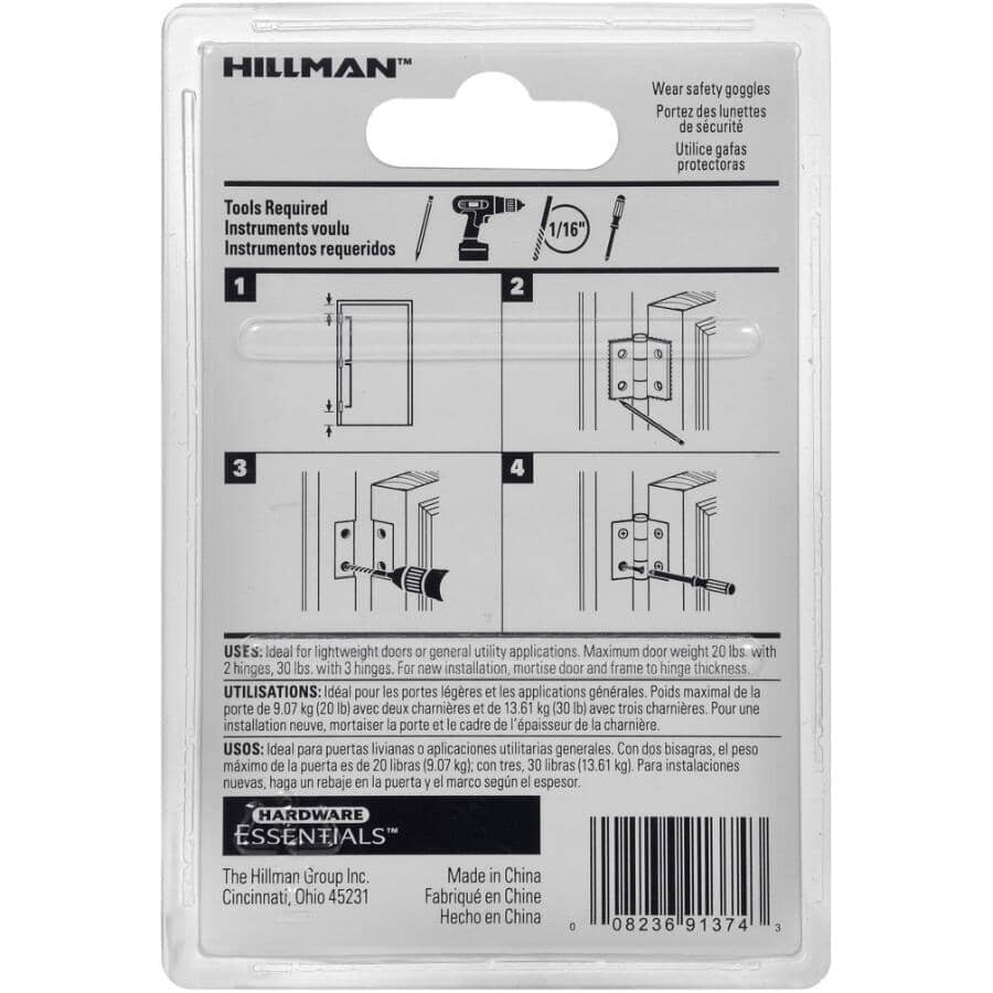 HILLMAN 2 Pack 2" Zinc Removable Pin Narrow Hinges | Home Hardware