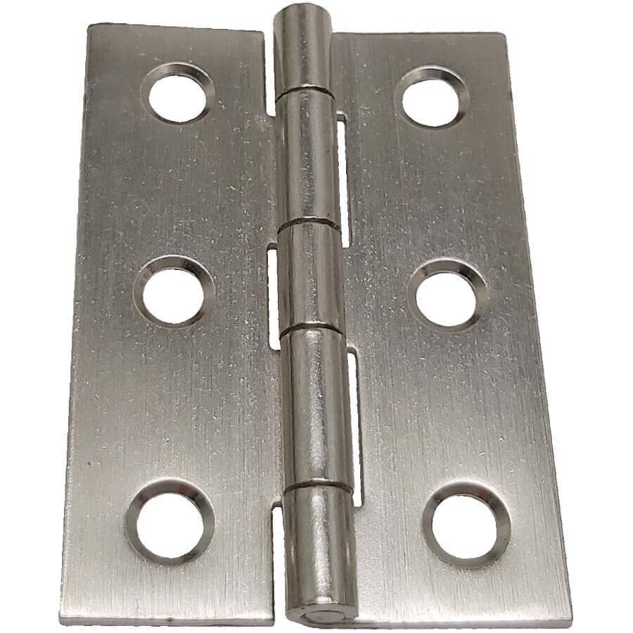 BUILDER'S HARDWARE 2" x 1-3/8" Satin Nickel Loose Pin Narrow Hinges ...