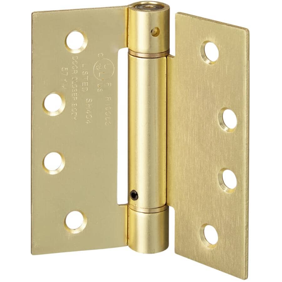 BUILDER'S HARDWARE 4" Solid Brass Adjustable Spring Hinge | Home Hardware