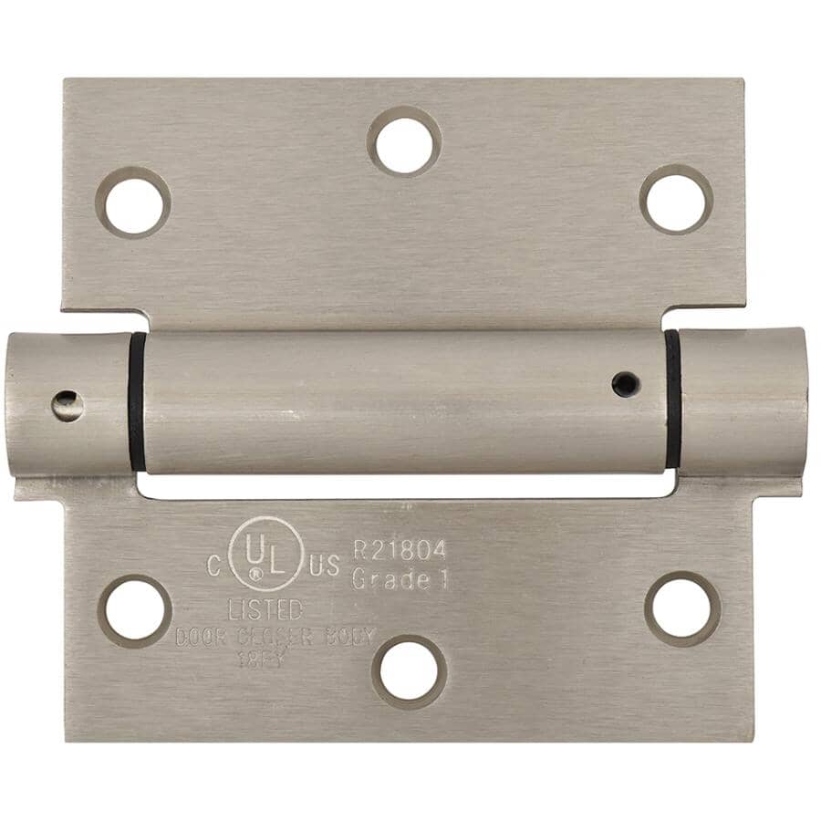 HILLMAN 3-1/2" Satin Nickel Adjustable Spring Hinge | Home Hardware