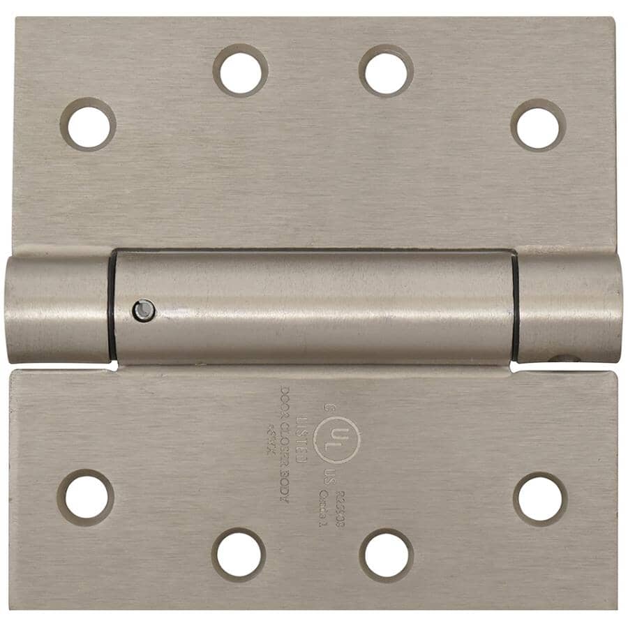 HILLMAN 4" Satin Nickel Adjustable Spring Hinge | Home Hardware