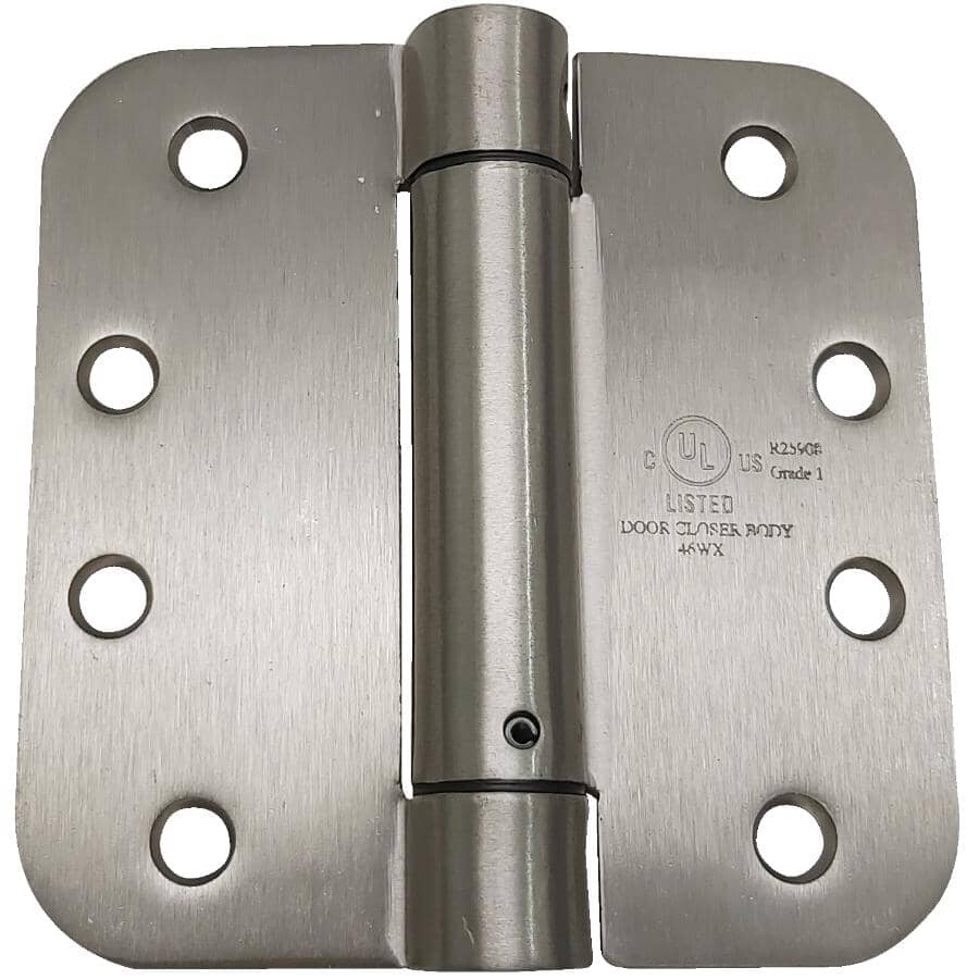 BUILDER'S HARDWARE 4" Satin Nickel 5/8" Radius Adjustable Spring Hinge ...