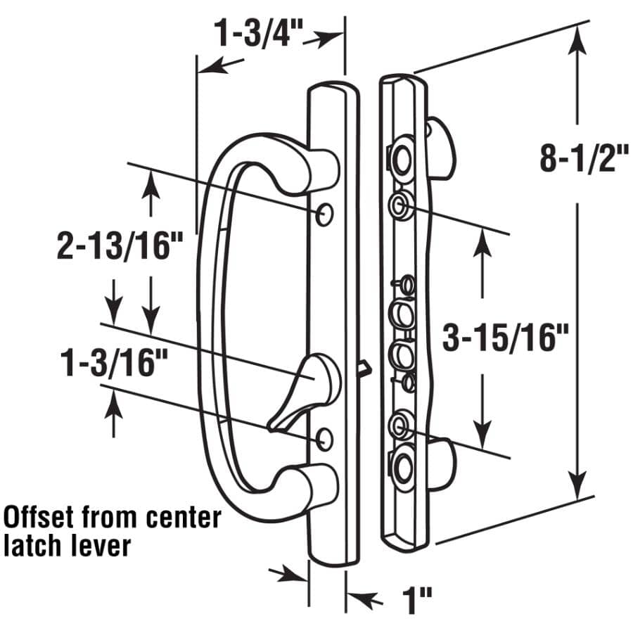 PRIME-LINE White Sliding Patio Door Mortise Style Handle Set | Home ...