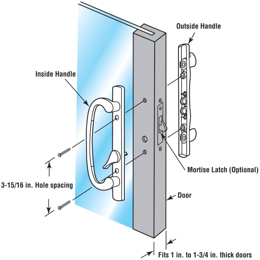 PRIME-LINE White Sliding Patio Door Mortise Style Handle Set | Home ...