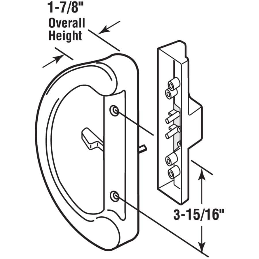PRIME-LINE White Sliding Patio Door Mortise Style Handle Set | Home ...