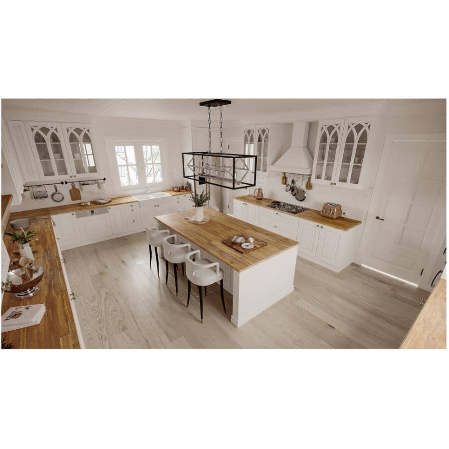 Q-ACACIA Comptoir en bois d'acacia teck doré, 74 po x 40 po x 1,5 po ...