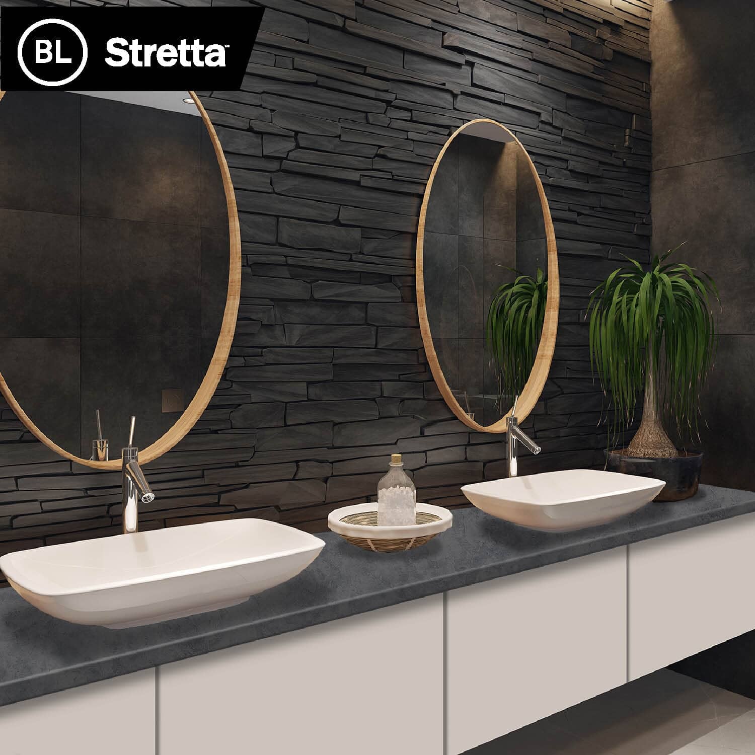 BL STRETTA 120" Post Formed Laminate Countertop with Wrap-Around Edges ...