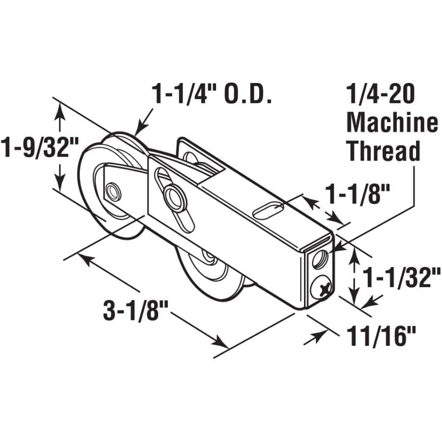 PRIME-LINE 1-1/4" Tandem Steel Roller Assembly | Home Hardware