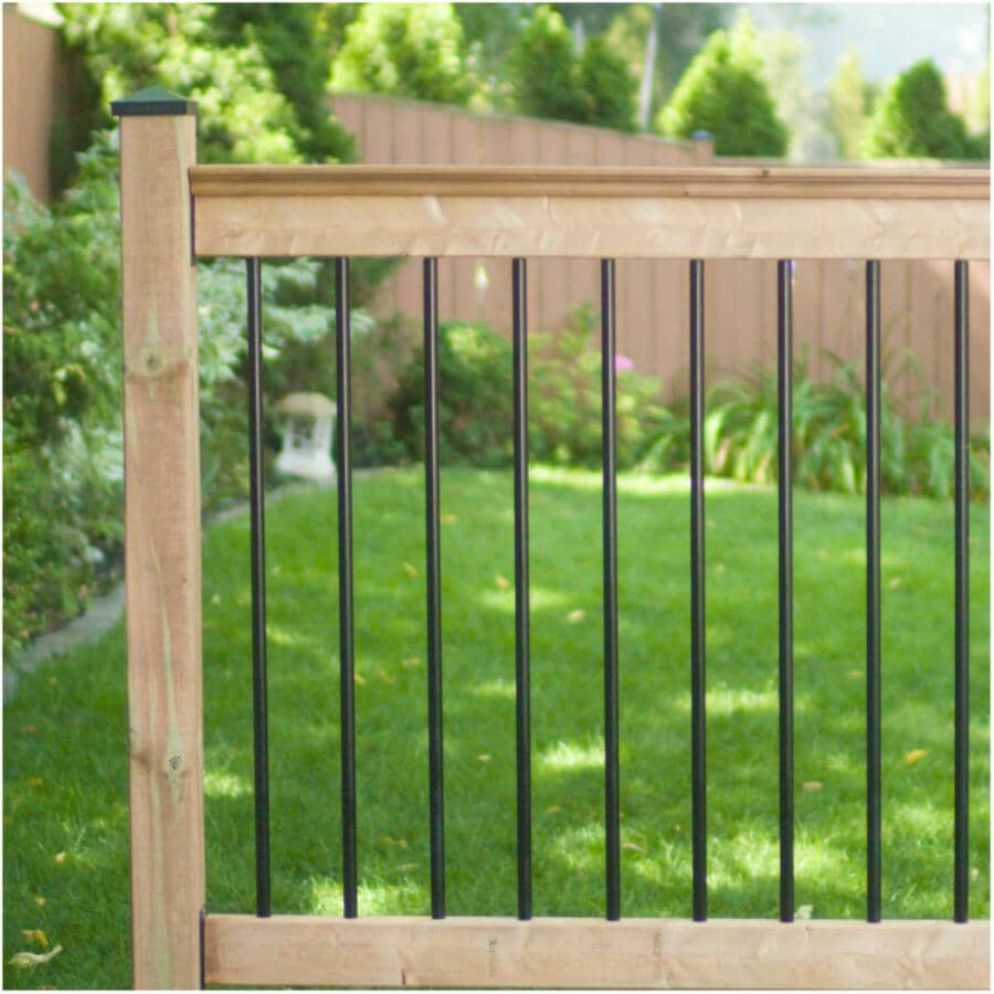 NUVO IRON 26" Round Black Steel Balusters with Connectors | Home Hardware