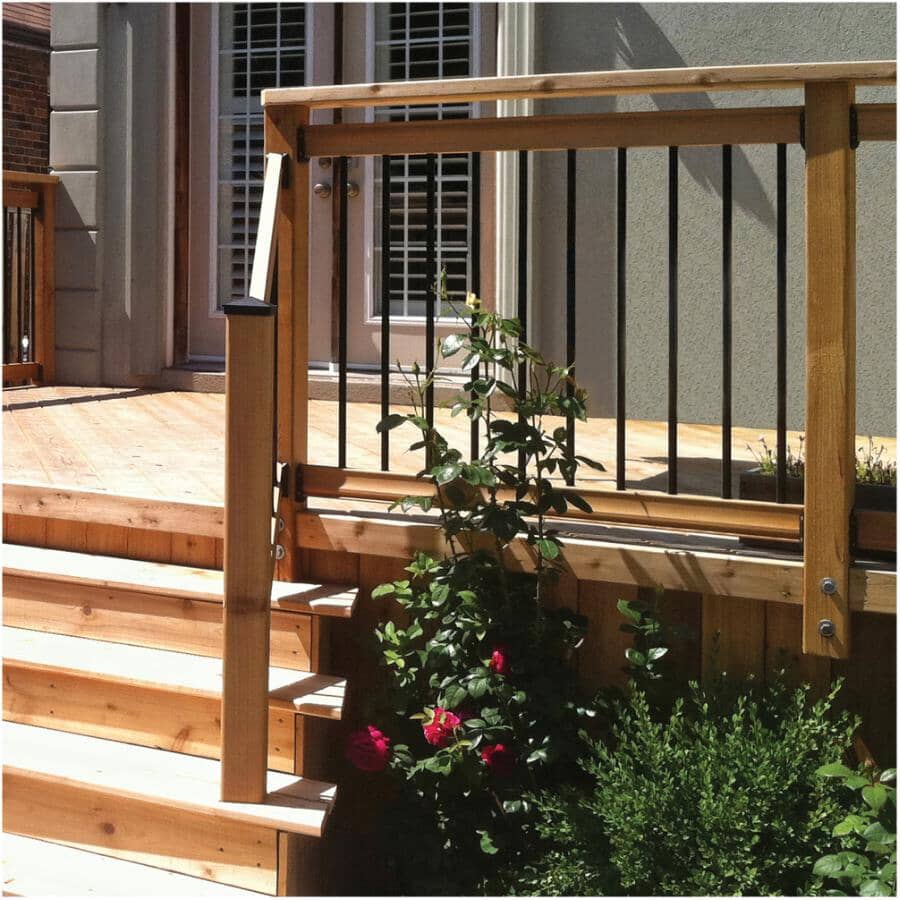 NUVO IRON 26" Round Black Steel Balusters with Connectors | Home Hardware