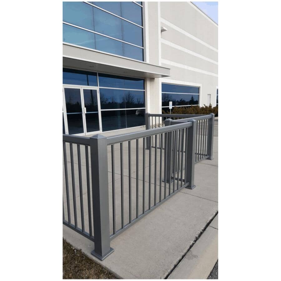 REGAL IDEAS 4" x 4" Titanium Slate Aluminum Railing Corner Post | Home ...