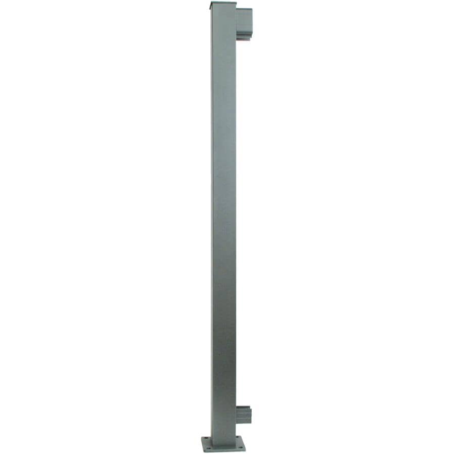 REGAL IDEAS 2-1/4" x 2-1/4" Titanium Slate Aluminum Railing End Post ...