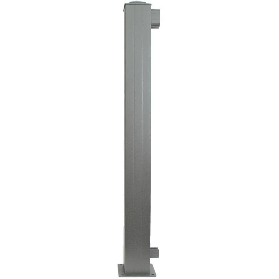 REGAL IDEAS 4" x 4" Titanium Slate Aluminum Railing End Post | Home ...