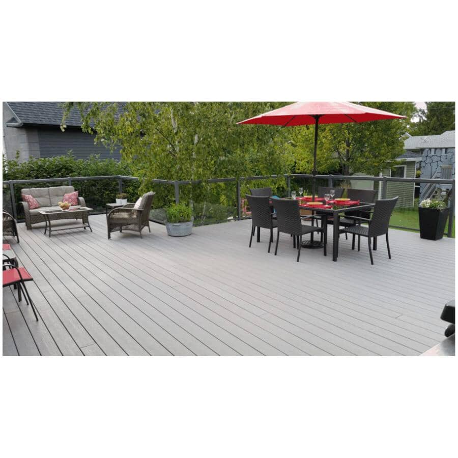 REGAL IDEAS 2-1/4" x 2-1/4" Titanium Slate Aluminum Railing Inline Post ...