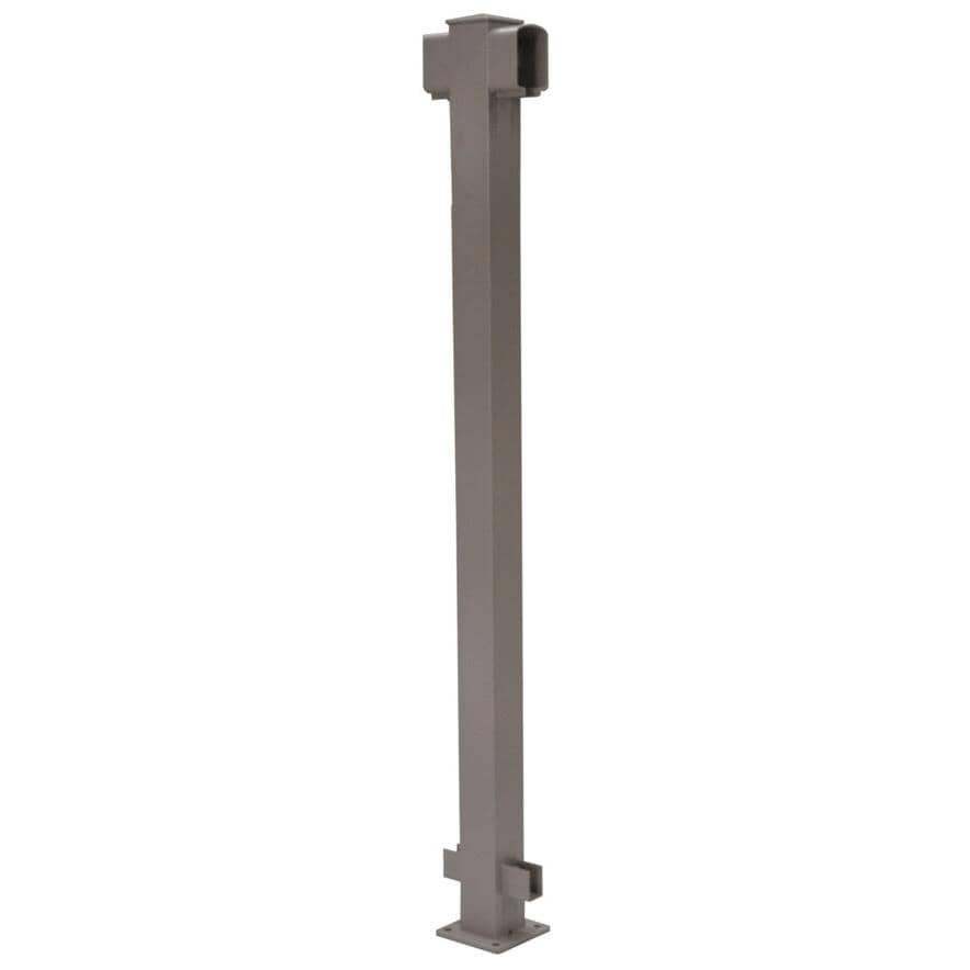 REGAL IDEAS 2-1/4" x 2-1/4" Taupe Aluminum Railing Inline Post | Home ...