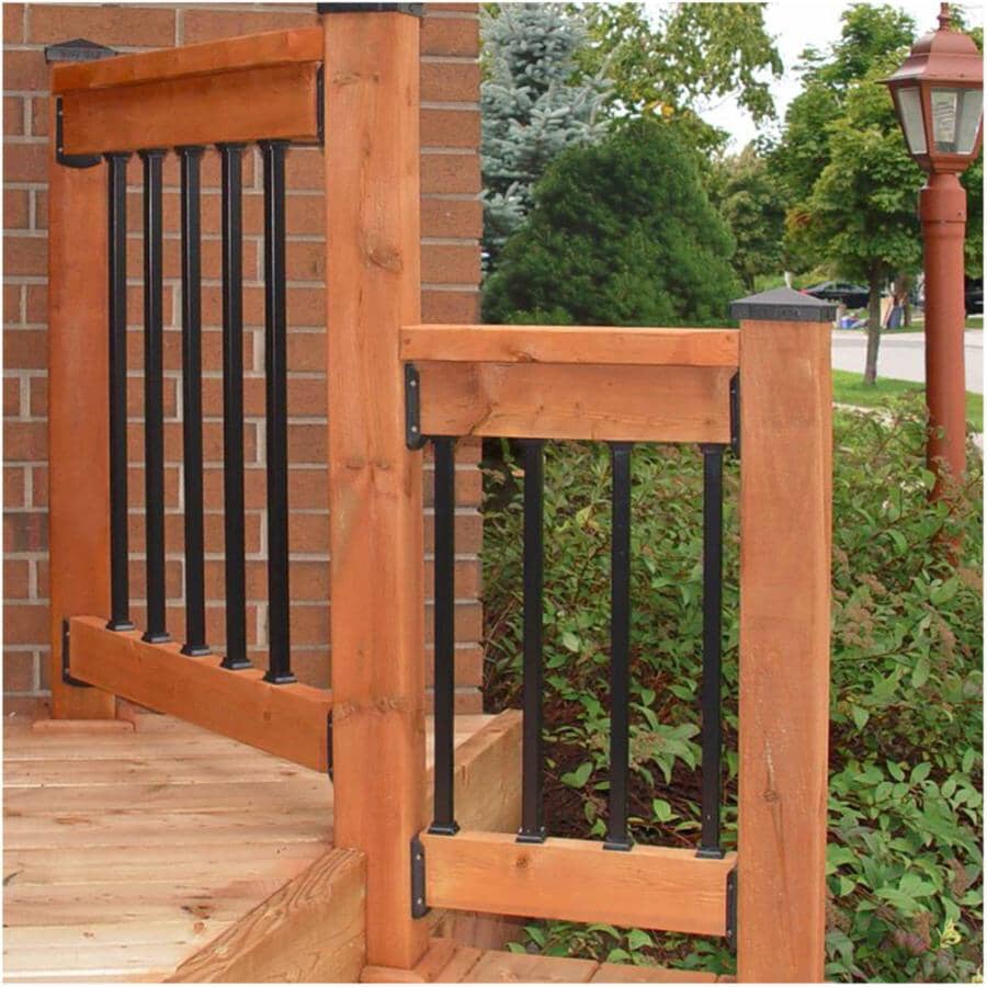 NUVO IRON 26" Square Black Steel Balusters with Connectors | Home Hardware