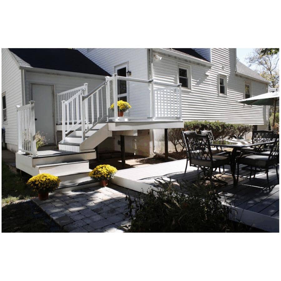 REGAL IDEAS 2-1/4" x 2-1/4" White Aluminum Railing Inline Post | Home ...