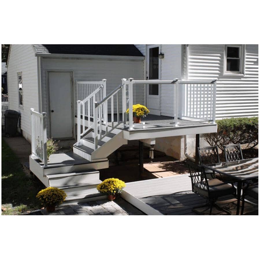 REGAL IDEAS 2-1/4" x 2-1/4" White Aluminum Railing Inline Post | Home ...